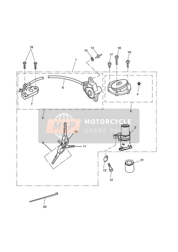 T2507563 Lockset, Lh, Routing Part Triumph - MSP