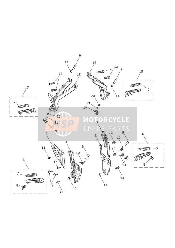T2087756 Rubber, Footrest Part Triumph - MSP