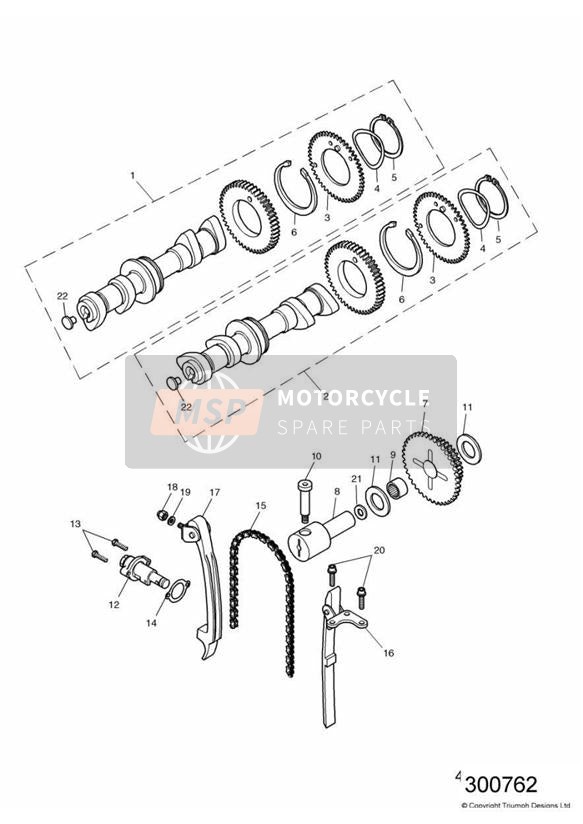 T1141909 Camshaft, Sub Assy, Inlet Part Triumph - MSP