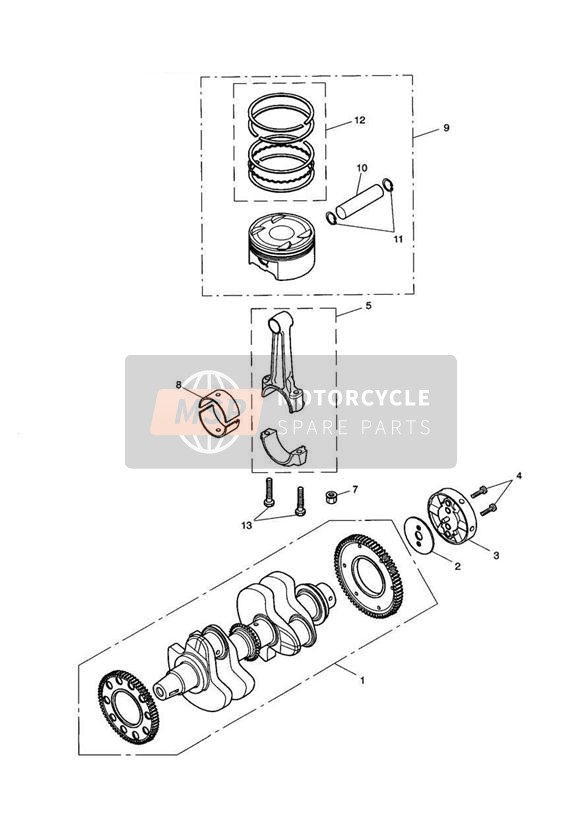 T1110301 Conrod Bolt, M8 X 0.75 X 42 Part Triumph - MSP