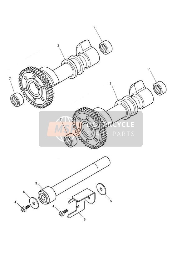 T1200914 Dead Shaft, Balancer, 2 Cyl Part Triumph - MSP