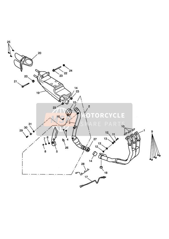 T2204869 Cover, Secondary Ex Pipe Part Triumph - MSP