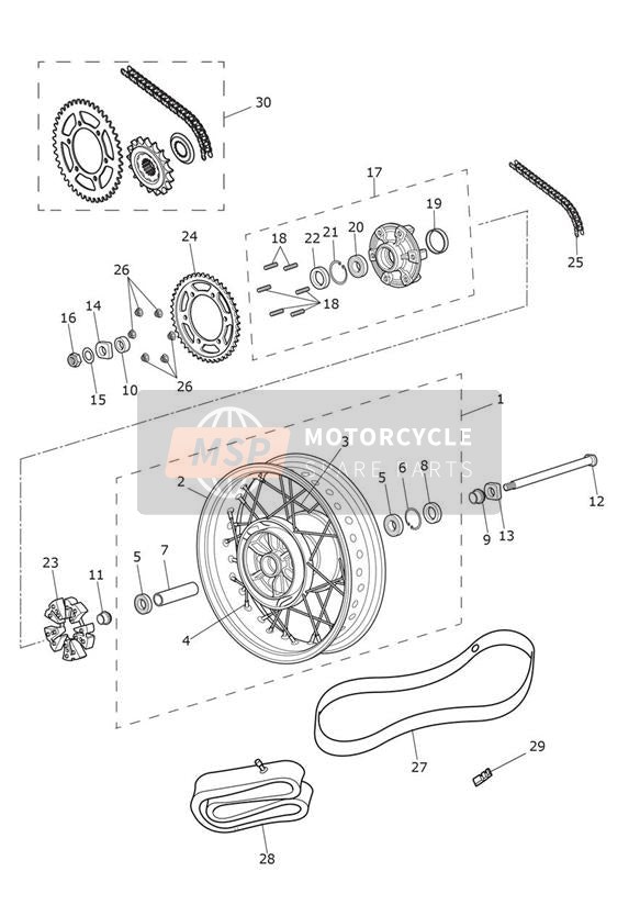 T2018890 Sprocket, Rear, 41T, 520-onderdeel Triumph - MSP