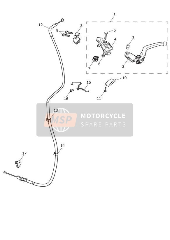 T2043059 Clutch Lever Assy, Adj Part Triumph - MSP