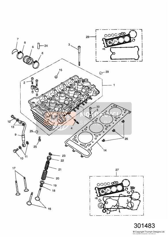 T1150530 Cylinder Head Sub Assembly Part Triumph - MSP