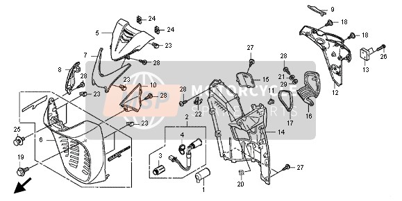 Honda SH300 2012 FRONT COVER - MSP