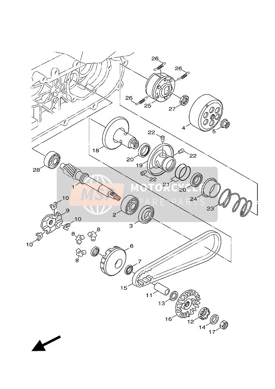 4HPE76110000 Sheave, Primary Fixed Part Yamaha - MSP