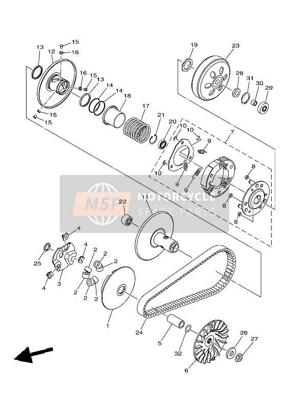 44DE76530000 Slider Part Yamaha - MSP