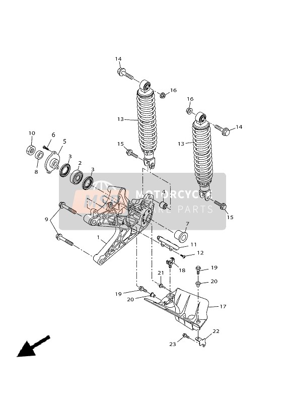 Yamaha XMAX 125 TECH MAX 2021 REAR ARM & SUSPENSION - MSP