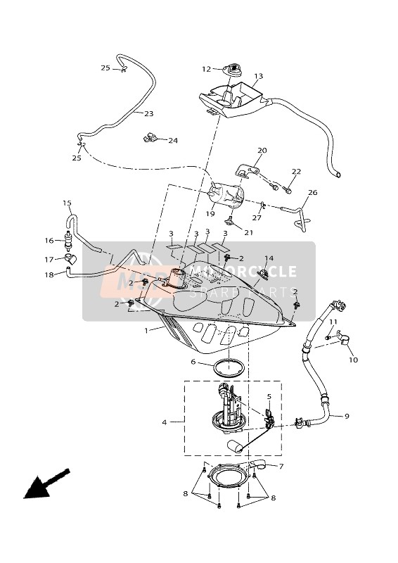 Yamaha XMAX 125 TECH MAX 2021 FUEL TANK - MSP