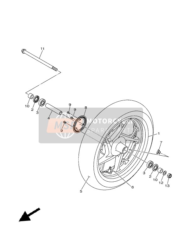 Yamaha XMAX 125 TECH MAX 2021 FRONT WHEEL - MSP