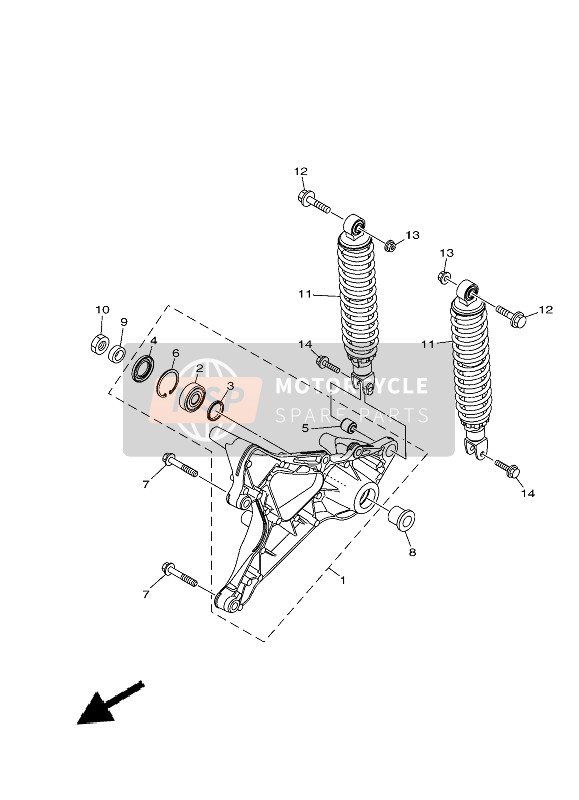 Yamaha XMAX 300 2021 REAR ARM & SUSPENSION - MSP