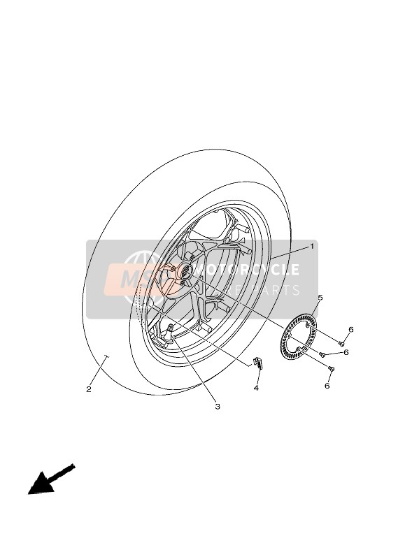 Yamaha XMAX 300 2021 REAR WHEEL & BRAKE SYSTEM - MSP